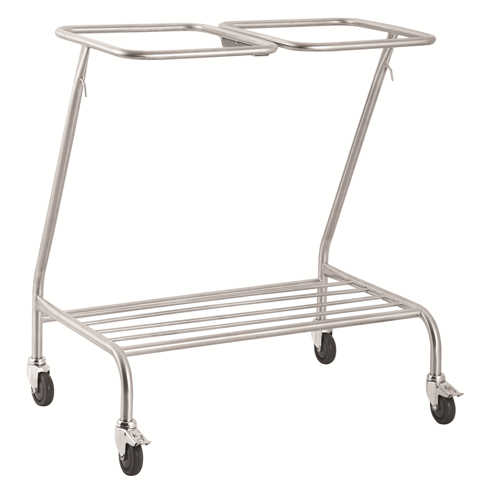 Pacific Medical Double Linen Skip Trolley with Lockable Castors
