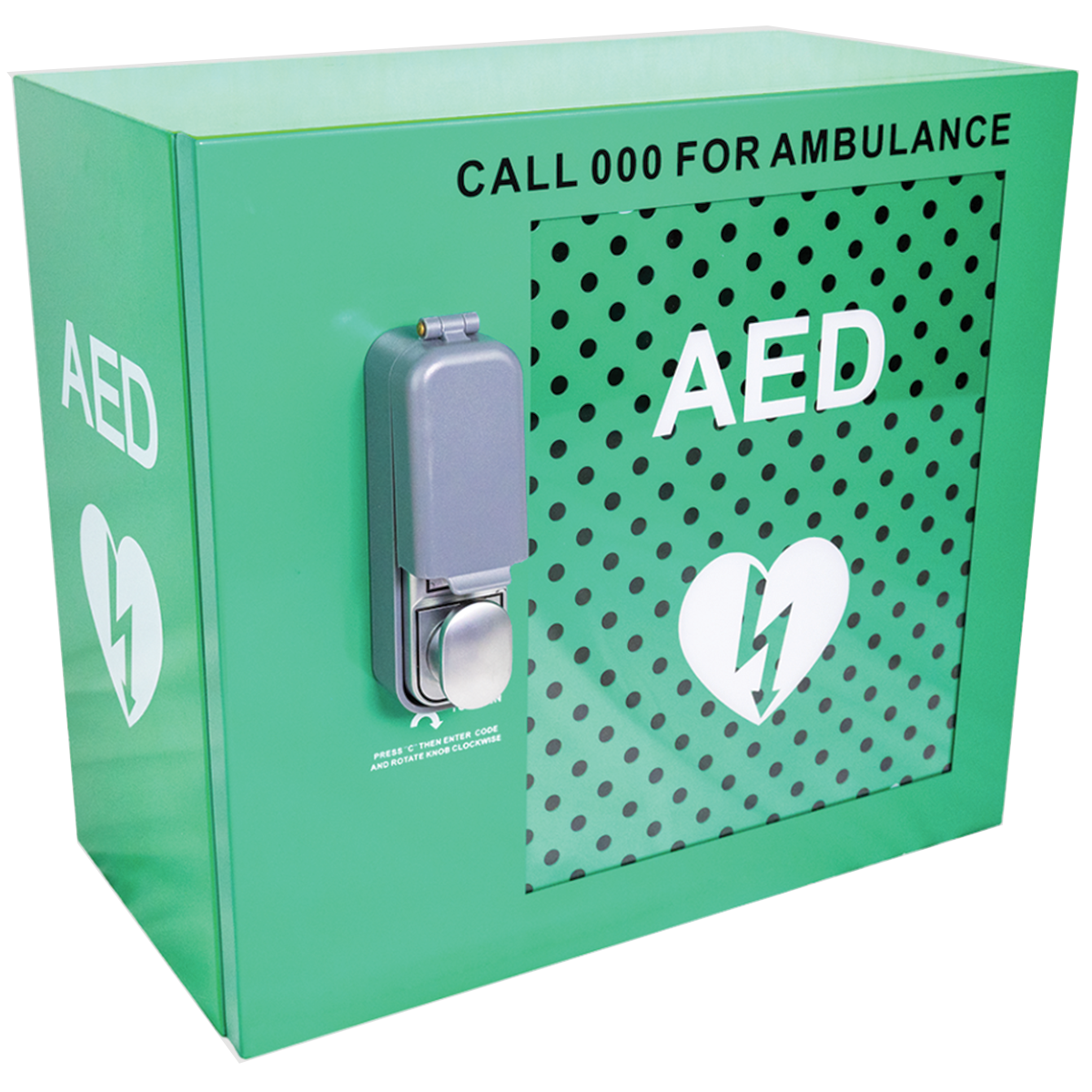 CARDIACT Alarmed Outdoor AED Cabinet with Lock