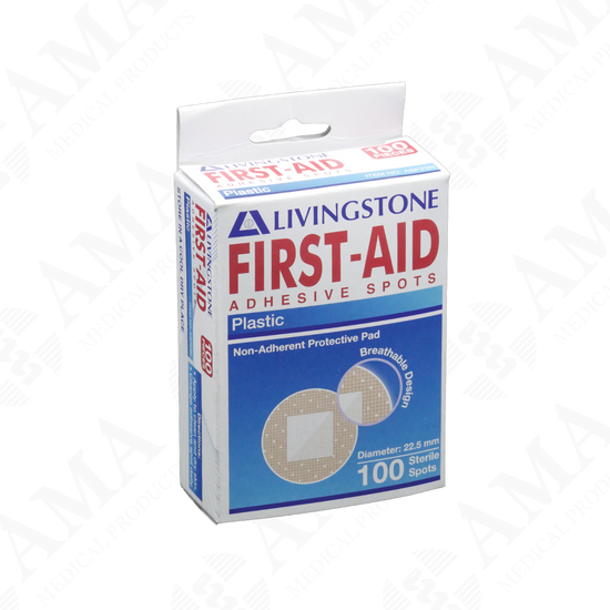 Livingstone First-Aid Adhesive Spots 22mm Diameter Sterile