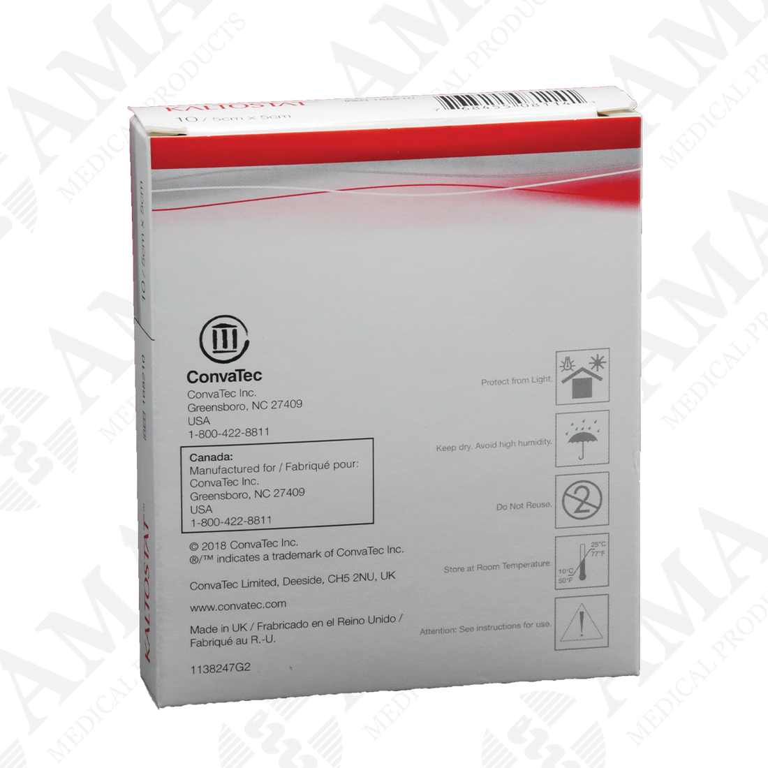 Convatec Kaltostat Calcium-Sodium Alginate Wound Dressing 5x5cm