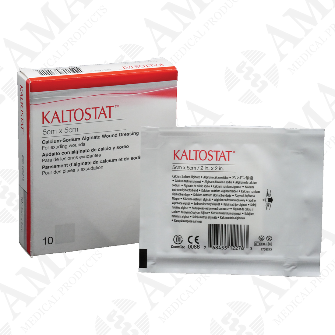 Convatec Kaltostat Calcium-Sodium Alginate Wound Dressing 5x5cm