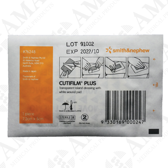 Smith & Nephew Cutifilm Plus Waterproof Film Island Dressing 5x7.2cm