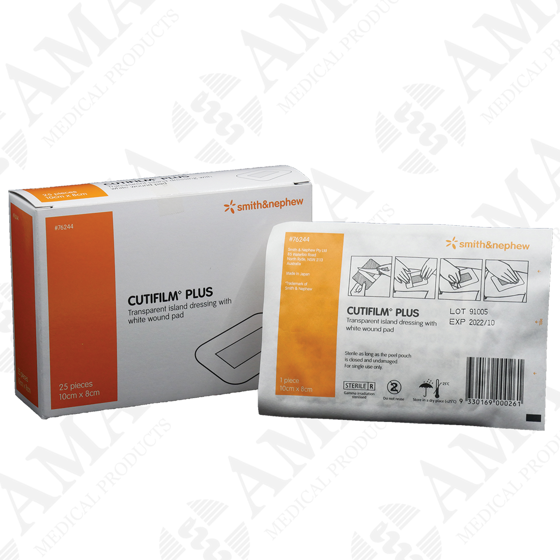 Smith & Nephew Cutifilm Plus Waterproof Film Island Dressing 8 x 10 cm