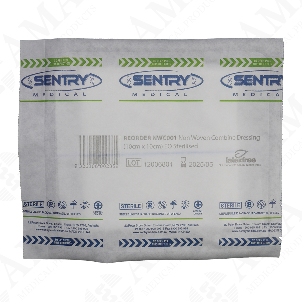 Sentry Non Woven Combine Dressing 10x10cm Sterile