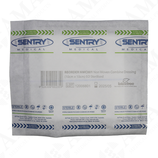 Sentry Non Woven Combine Dressing 10x10cm Sterile