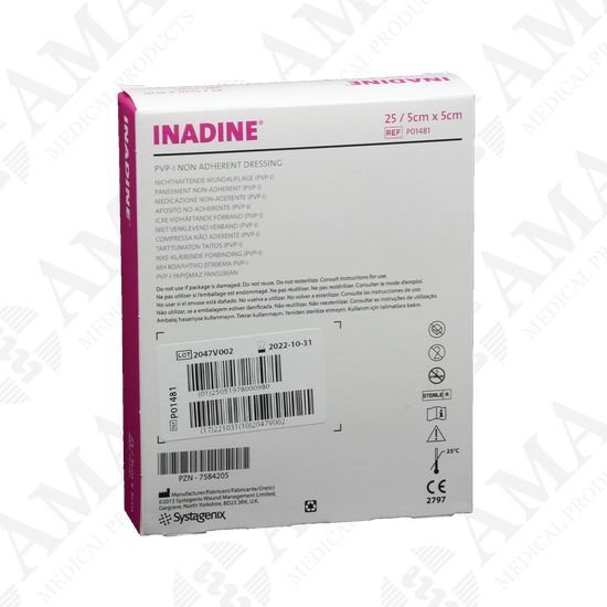 Inadine PVP-I Non Adherent Dressing 5x5cm
