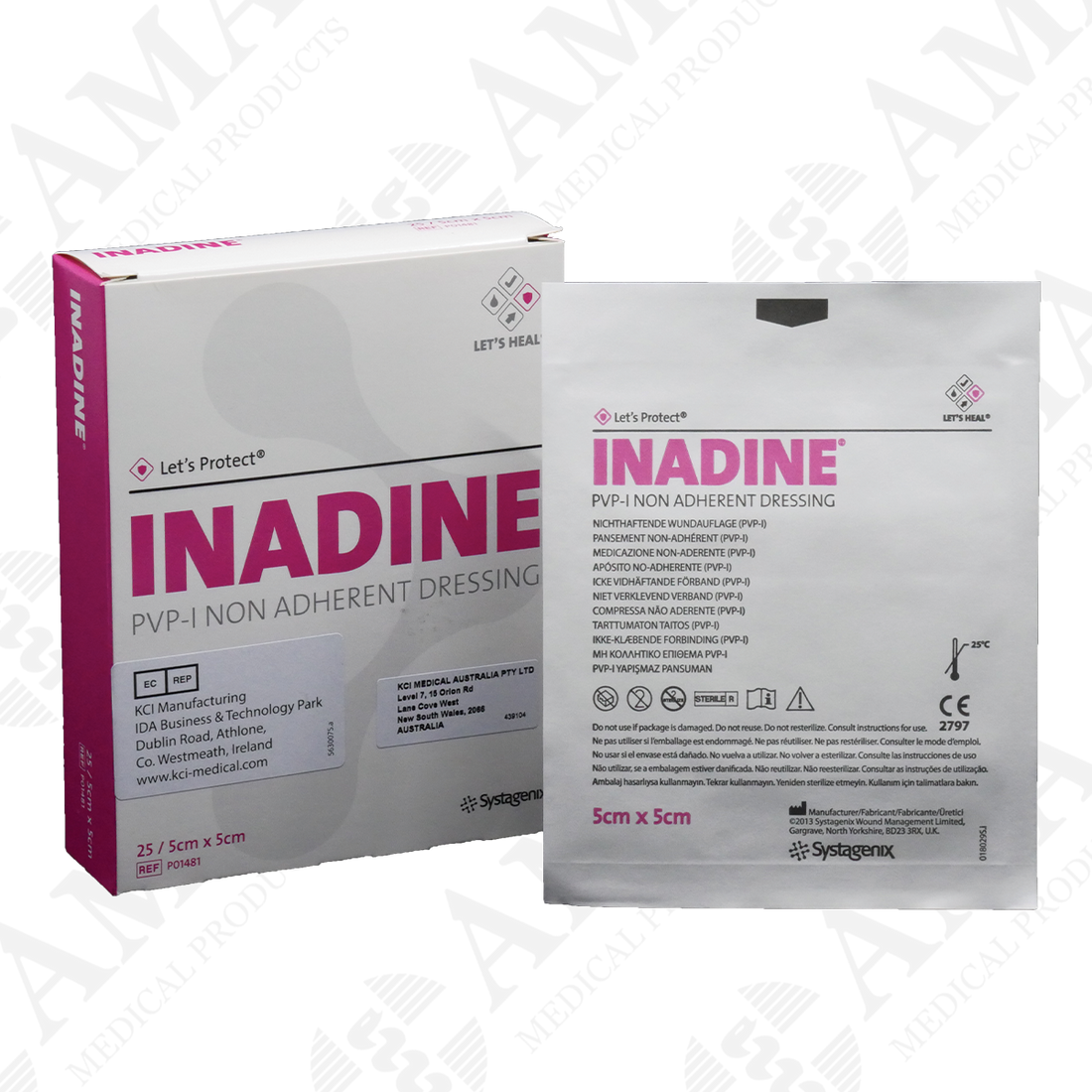 Inadine PVP-I Non Adherent Dressing 5x5cm