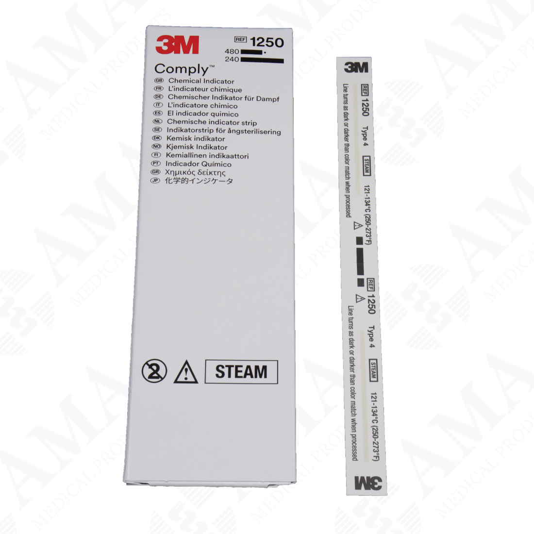 3M Steam Chemical Indicator Comply Strip