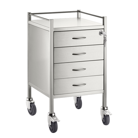 Buy Pacific Medical 49cm X 49cm Lockable Stainless Steel Trolley Online